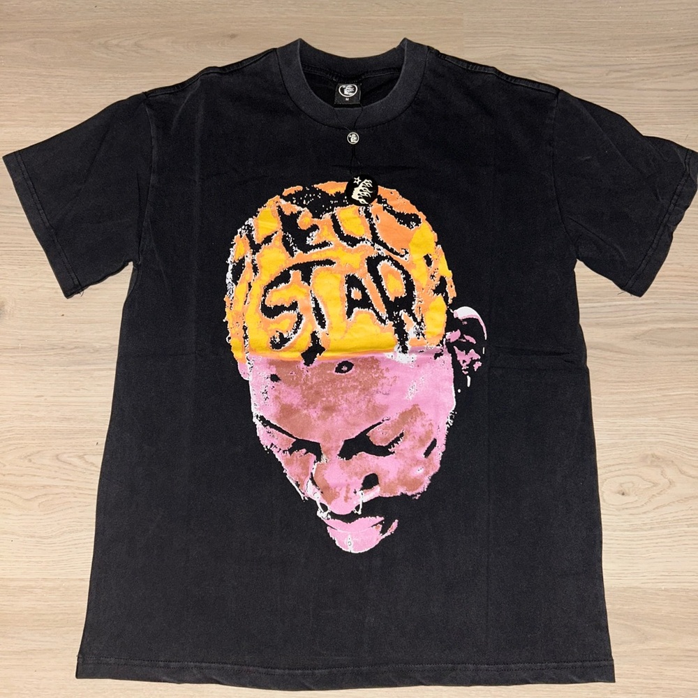 Dennis Rodman Black And Orange Hellstar Graphic Tee - Gem